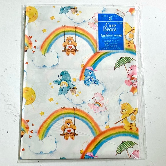 Vintage | Party Supplies | Vintage 8s Care Bears Rainbows Wrapping ...